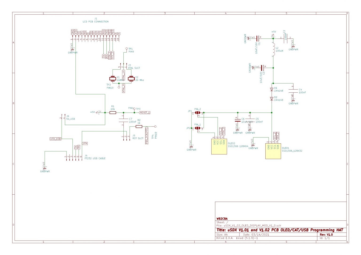 uSDX V1.01 and V1.02 PCBs – Adding OLED Display, CAT and USB ...